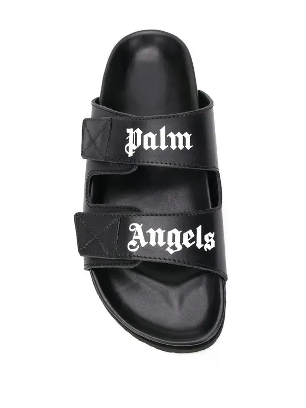 Palm Angels Touch Strap Logo Print Slides