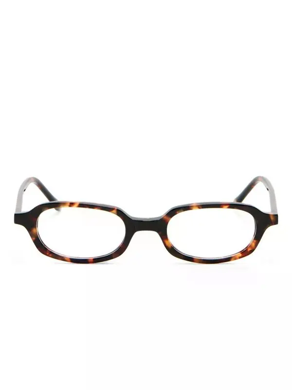 KAREN WAZEN Tortoiseshell Rectangle-frame Glasses - Brown