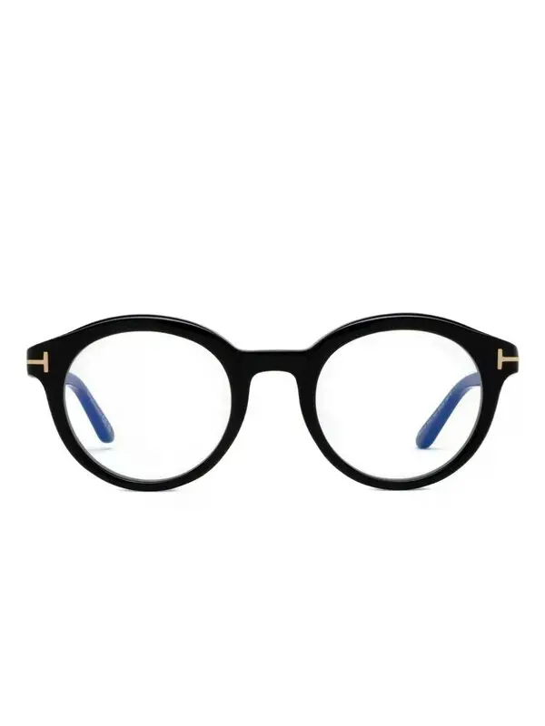 TOM FORD Round-frame Glasses With Logo Detail - Black