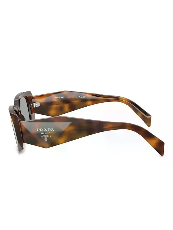 Prada Geometric-frame Sunglasses - Brown