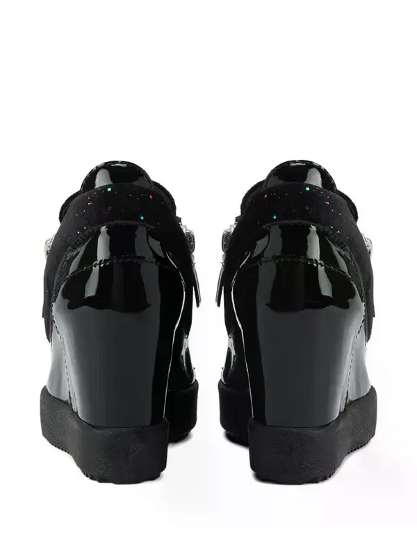 GIUSEPPE ZANOTTI Glitter-panel Wedge Sneakers - Black