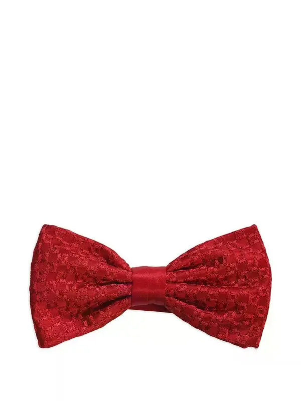 Stefano Ricci Checked Jacquard Bow Tie - Red