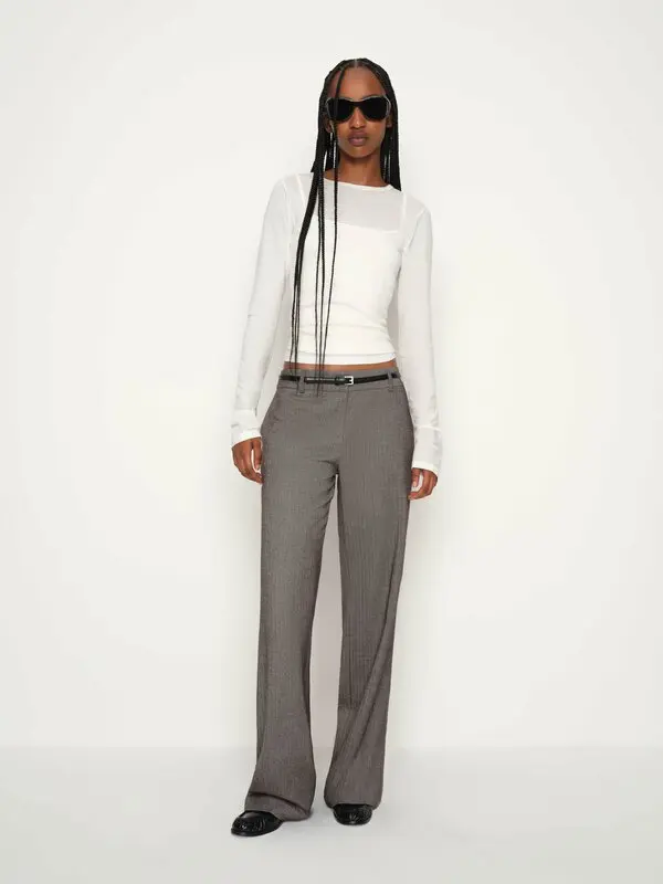 REFORMATION Gisele Low Rise Straight Leg Pant - Black