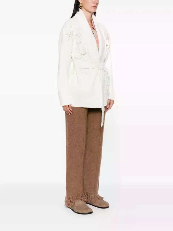 GOLDEN GOOSE Floral Embellished Belted Cardigan