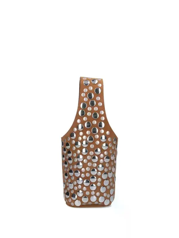 Khaite Livia Studded Suede Bucket Bag - Brown