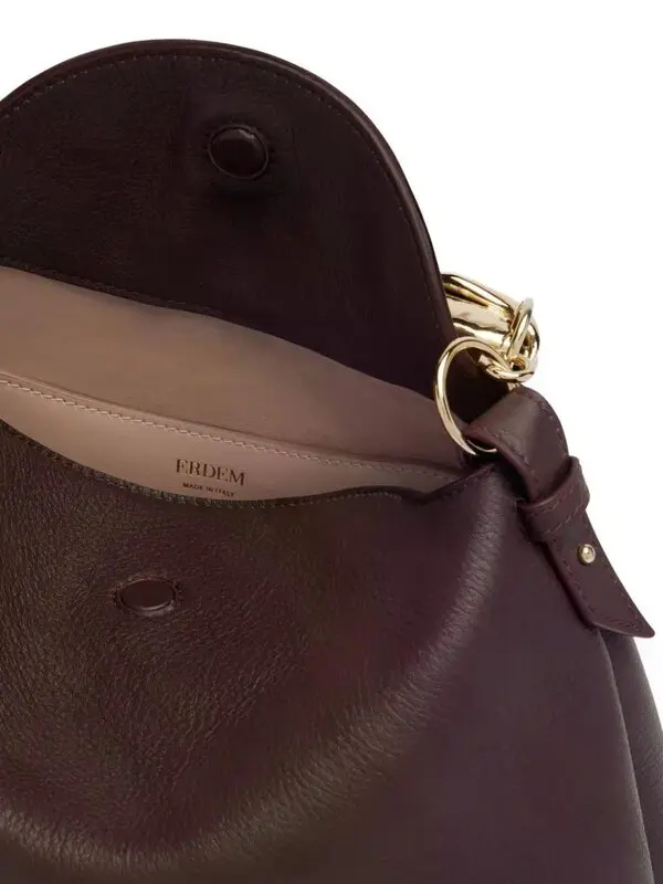 Erdem Calf Leather Bag With Gold-tone Tulip Handle - Brown