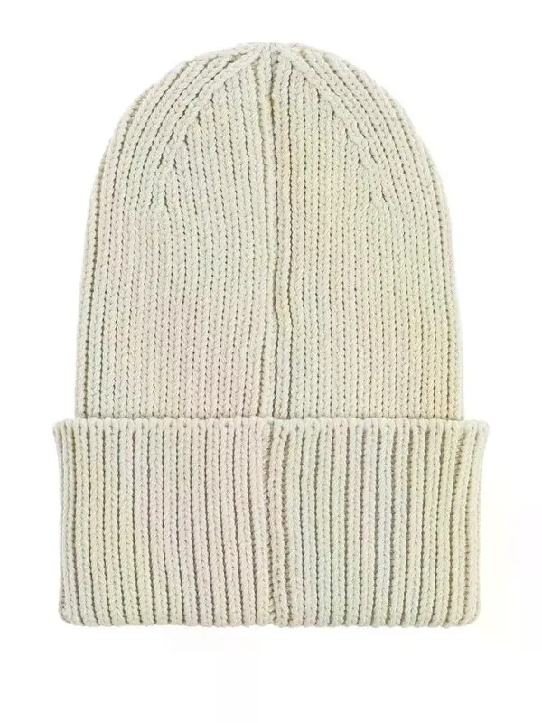 Adidas Ribbed Beanie With Logo Patch - Neutrals