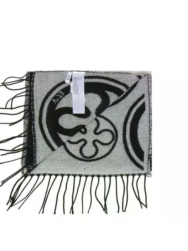 V°73 Logo-jacquard Fringe-edge Scarf