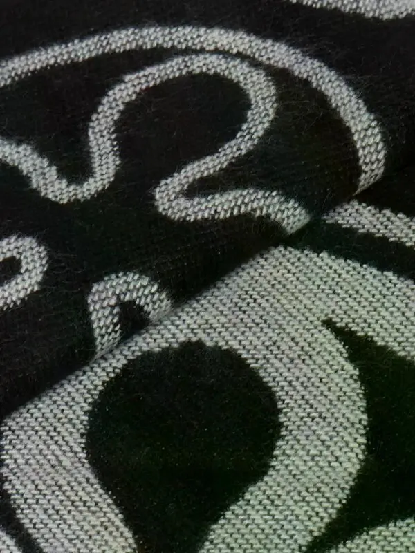 V°73 Logo-jacquard Fringe-edge Scarf