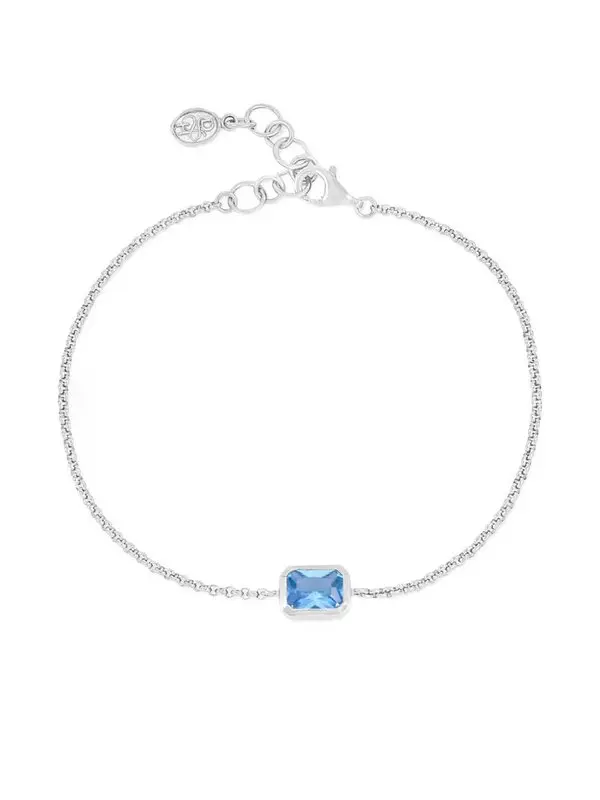 DOWER & HALL Octagon Blue Topaz Bracelet - Silver