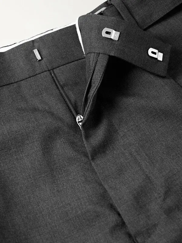 Officine Générale Hugo Tapered Belted Virgin Wool Suit Trousers