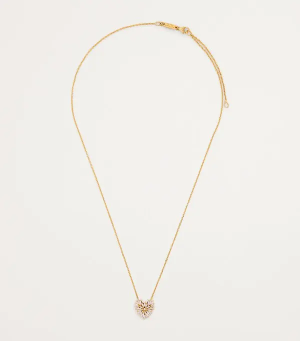 SUZANNE KALAN Yellow And Diamond Heart Pendant Necklace