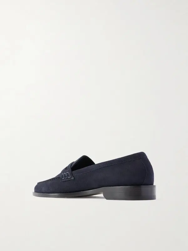 Manolo Blahnik Perry Suede Penny Loafers - Blue