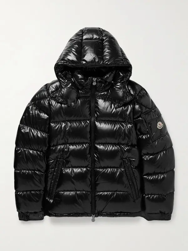 Moncler Logo-appliquéd Quilted Shell Hooded Down Jacket - Black