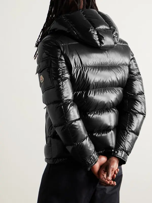 Moncler Logo-appliquéd Quilted Shell Hooded Down Jacket - Black