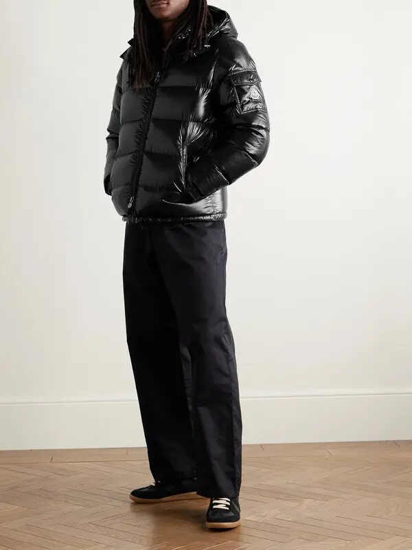 Moncler Logo-appliquéd Quilted Shell Hooded Down Jacket - Black