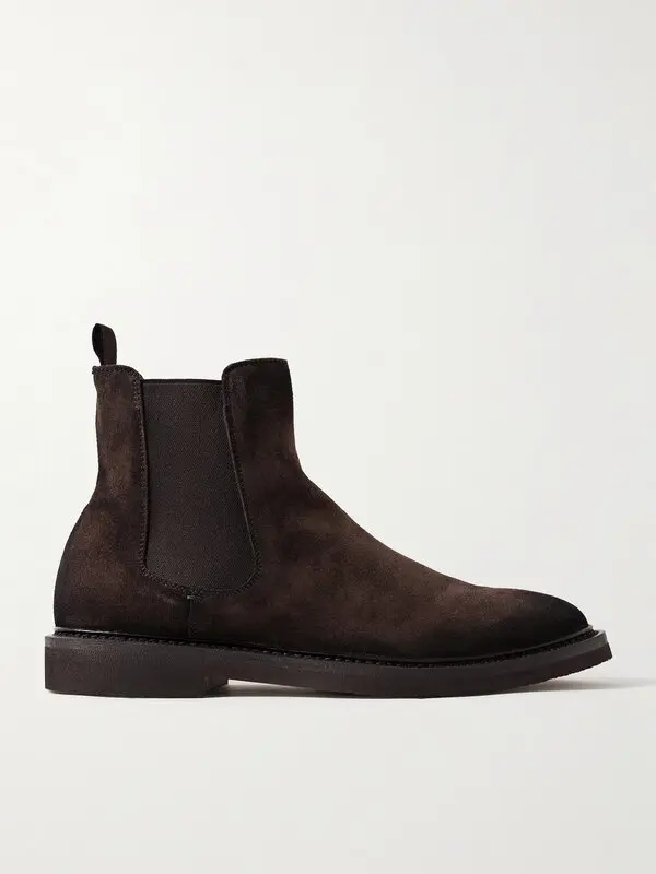 Officine Creative Hopkins Flexi 204 Suede Chelsea Boots - Brown