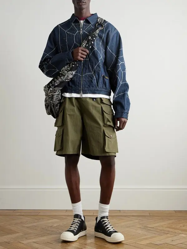 Kapital Cotton And Nylon-blend Ripstop Cargo Shorts