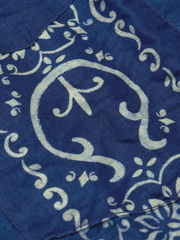 Kapital Camp-collar Printed Linen Shirt