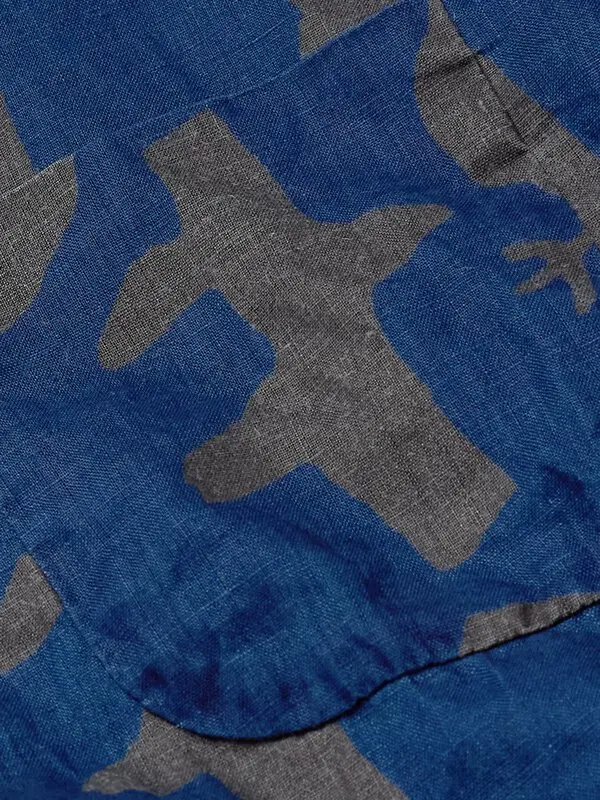 Kapital Convertible-collar Printed Linen Shirt - Blue