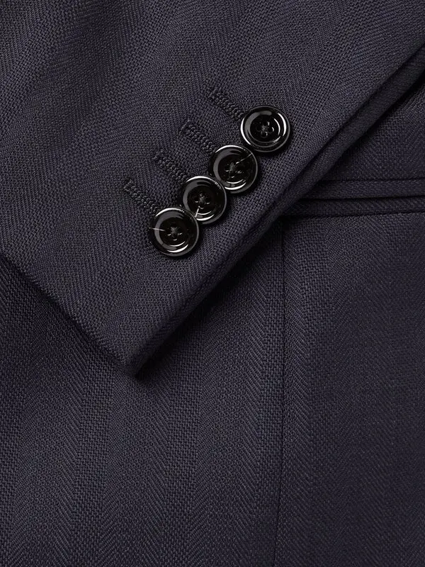 LARDINI Double-breasted Striped Wool Suit
