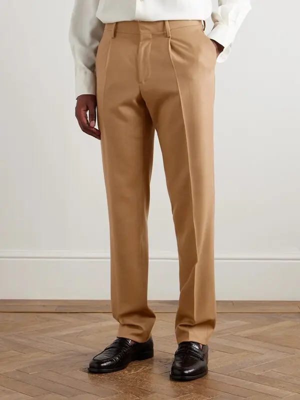 LARDINI Double-breasted Virgin Wool-blend Twill Suit