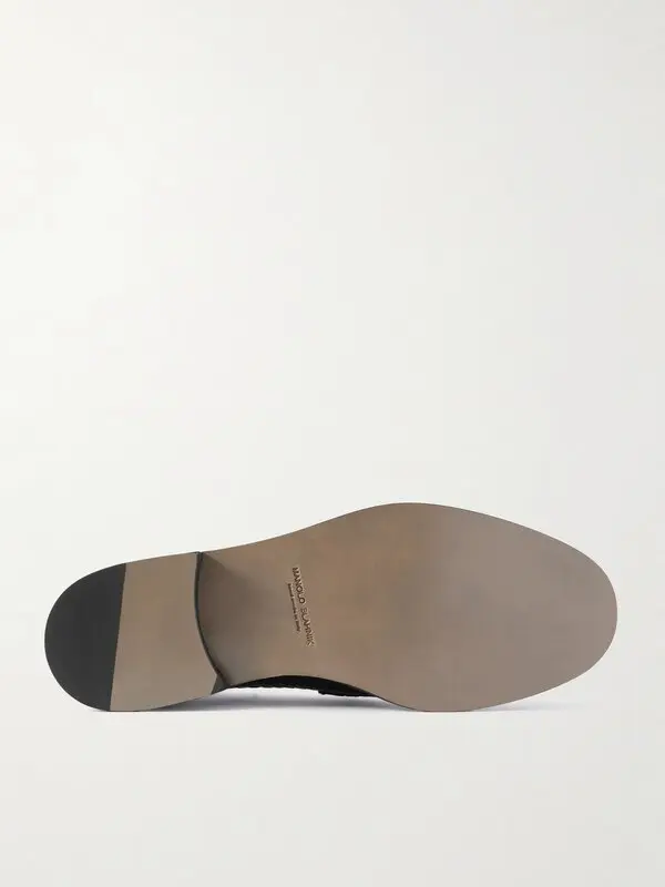 Manolo Blahnik Perry Croc-effect Leather Loafers