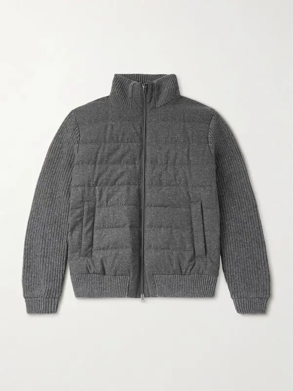 Herno Quilted Wool-blend Down Bomber Jacket