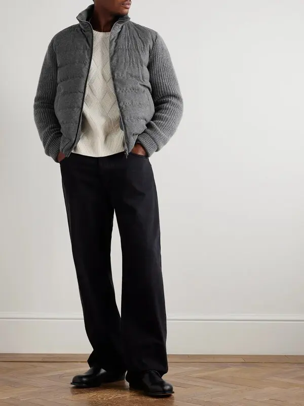 Herno Quilted Wool-blend Down Bomber Jacket