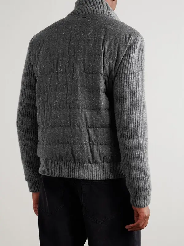 Herno Quilted Wool-blend Down Bomber Jacket