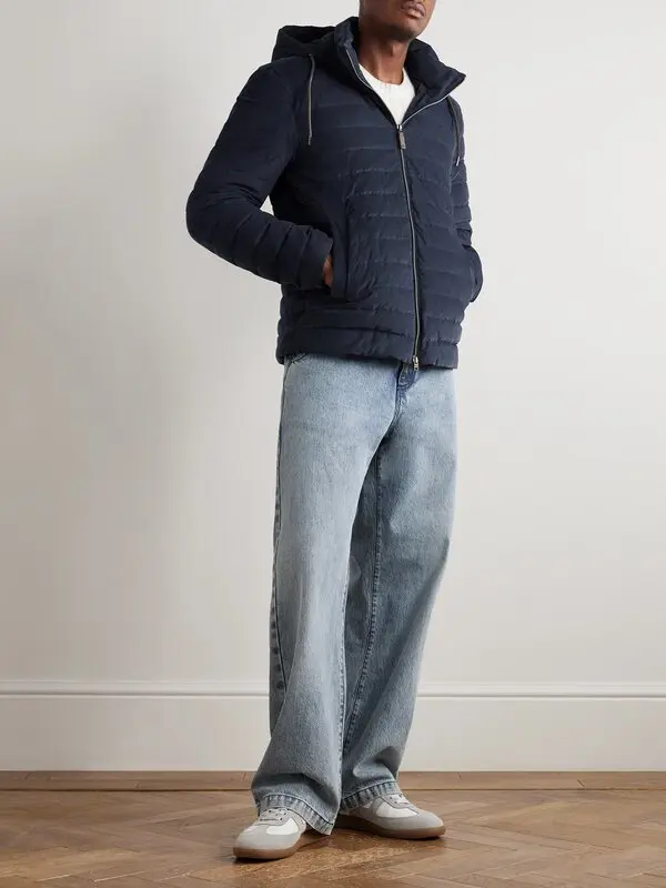 Herno Quilted Cotton-corduroy Hooded Down Jacket