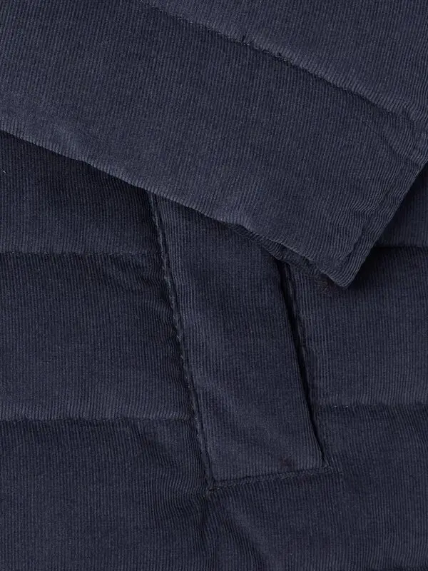 Herno Quilted Cotton-corduroy Hooded Down Jacket