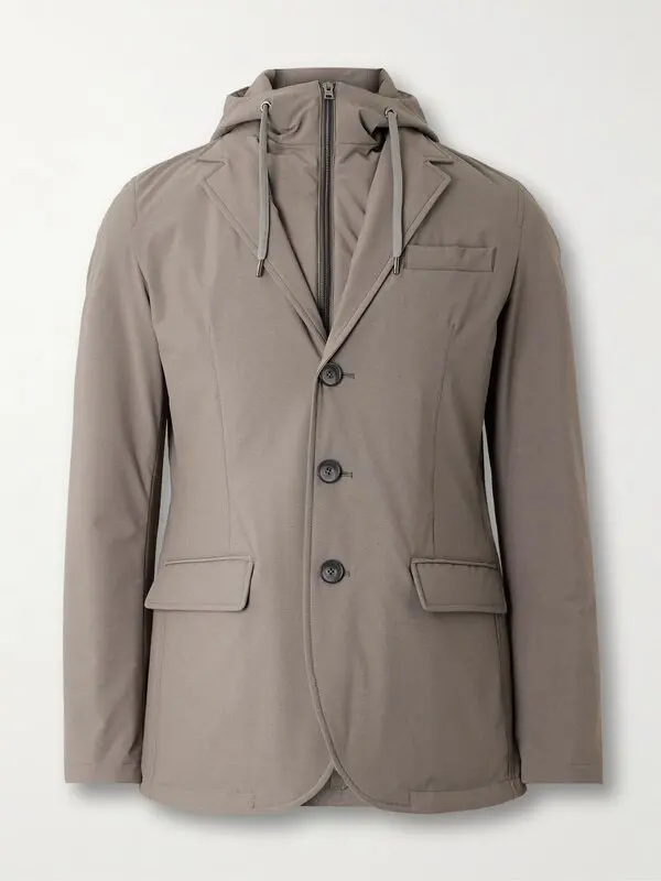 Herno Convertible Padded Shell Hooded Blazer