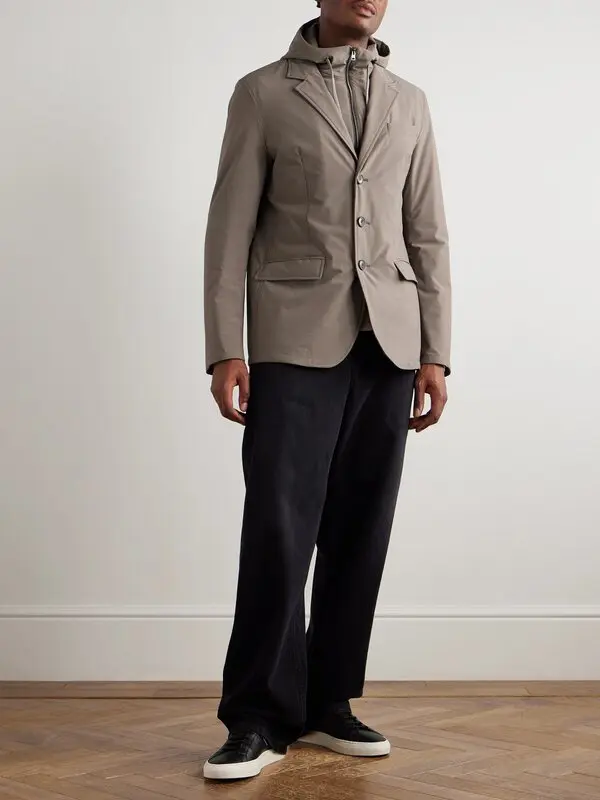 Herno Convertible Padded Shell Hooded Blazer