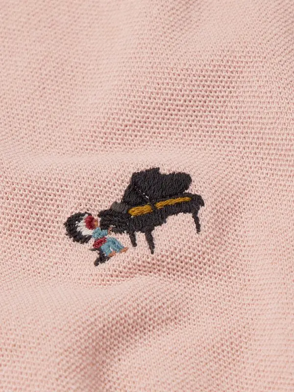 Kapital Box Striped Embroidered Cotton-piqué Polo Shirt