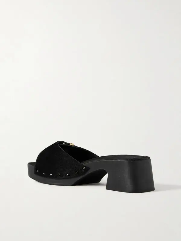 Khaite Britt Buckled Calf Hair Mules