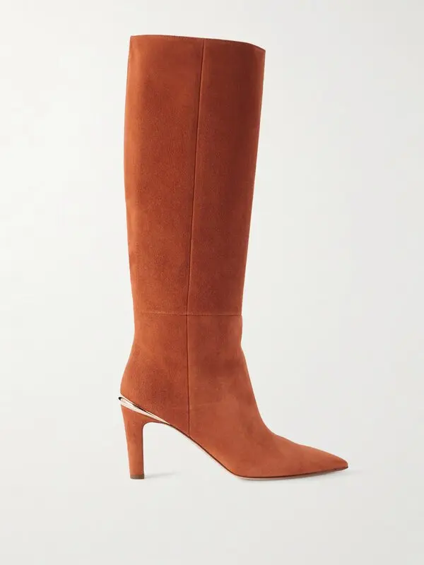 Gabriela Hearst Aura Suede Knee Boots - Orange
