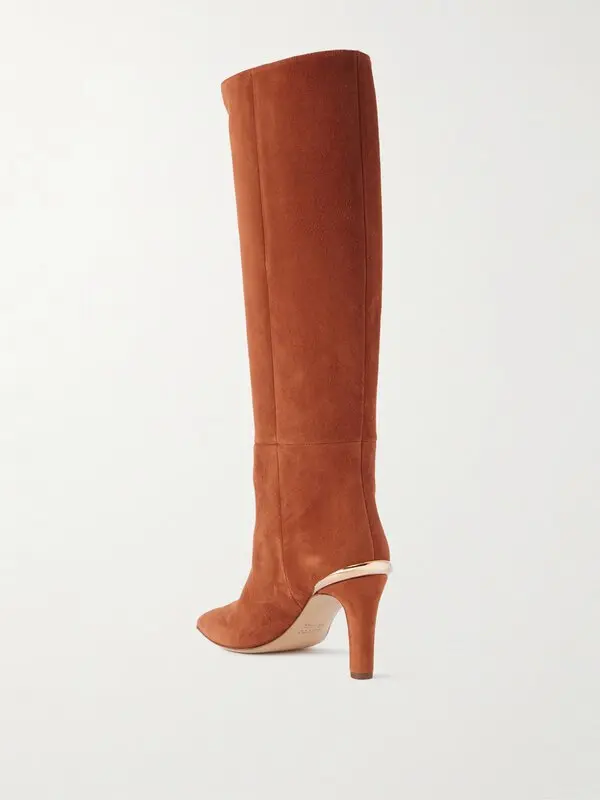 Gabriela Hearst Aura Suede Knee Boots - Orange