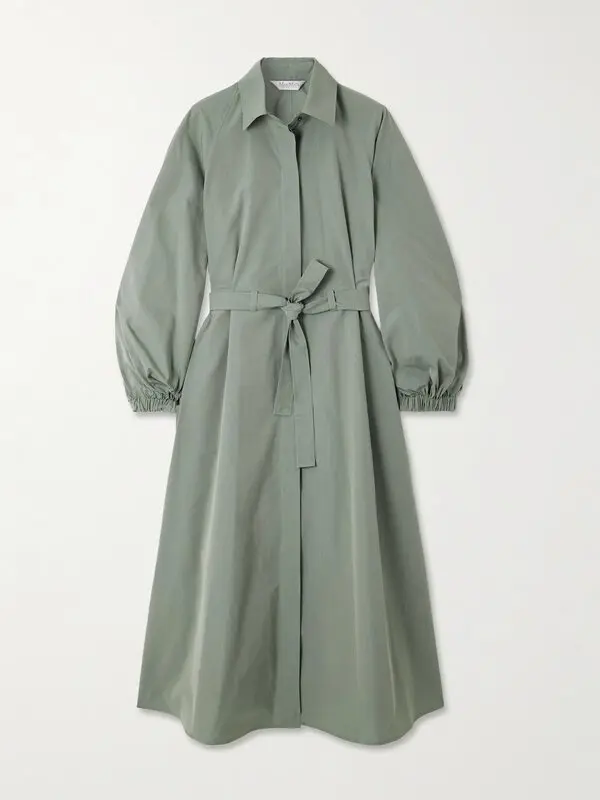 Max Mara Viale Belted Cotton-poplin Midi Shirt Dress