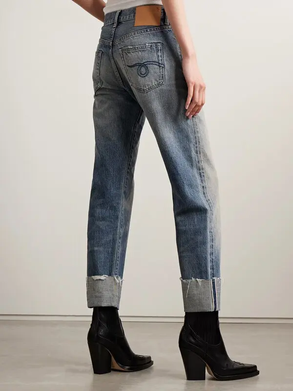 R13 Romeo Frayed Low-rise Straight-leg Jeans