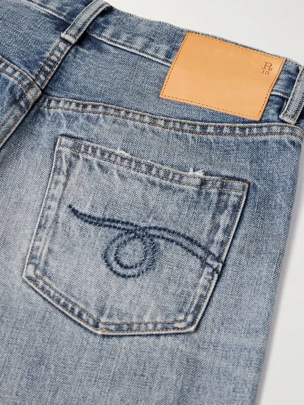R13 Romeo Frayed Low-rise Straight-leg Jeans