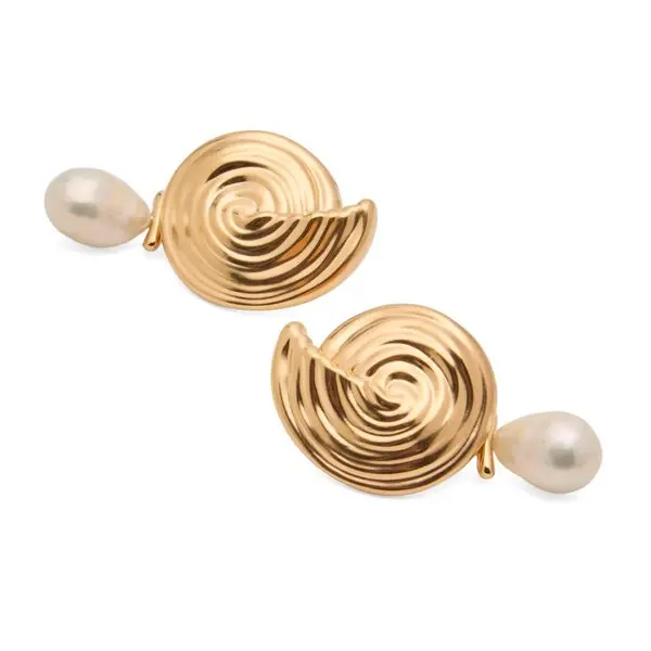MISSOMA Spiral Interchangeable Pearl Drop Earrings
