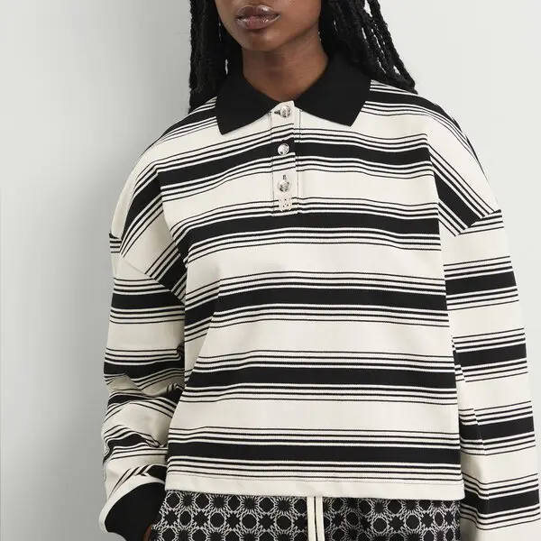 Amiri Ma Stripe Oversized Polo Top