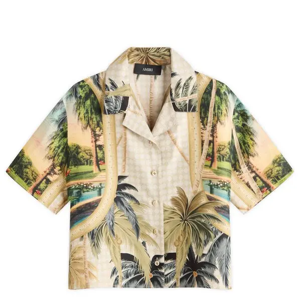 Amiri Paradise Print Silk Shirt