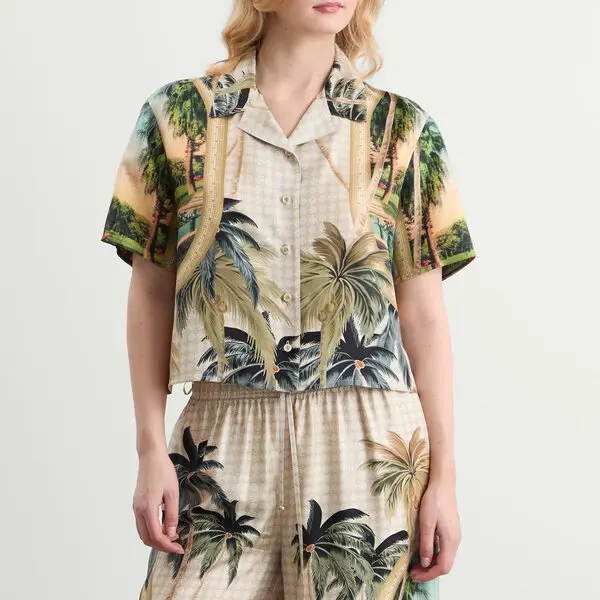 Amiri Paradise Print Silk Shirt