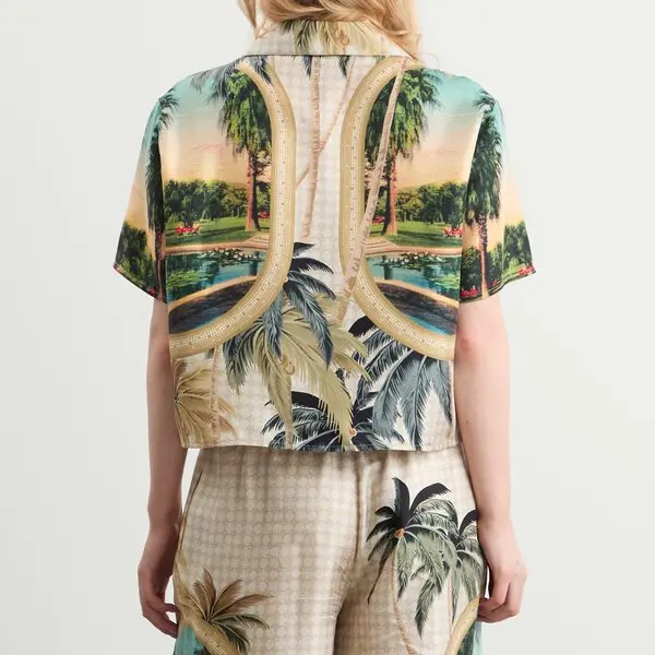 Amiri Paradise Print Silk Shirt