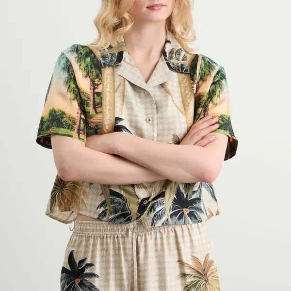 Amiri Paradise Print Silk Shirt
