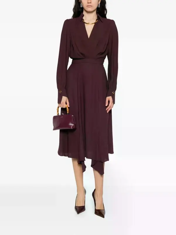 Elisabetta Franchi Wrap-design Flared Hem Dress