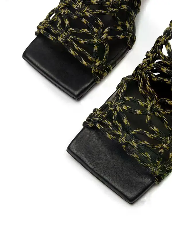 MIISTA 80mm Stephanie Lace-up Square-toe Sandals