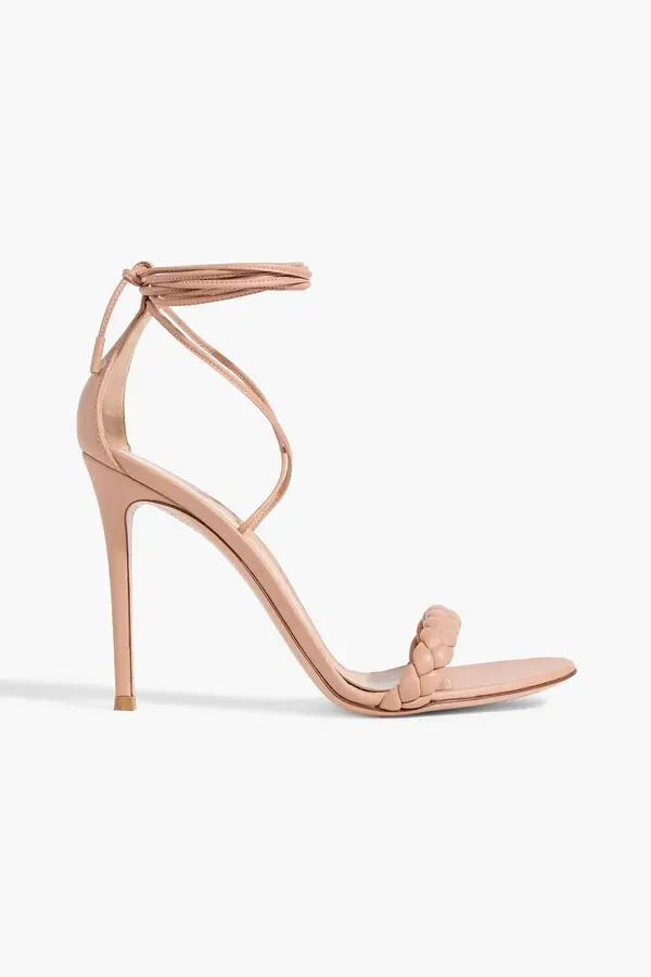 GIANVITO ROSSI Leomi Braided Leather Sandals - Blush